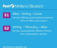 REMINDER OF FIRST BUS NEW TIMETABLE FROM TODAY – Alva Community Council